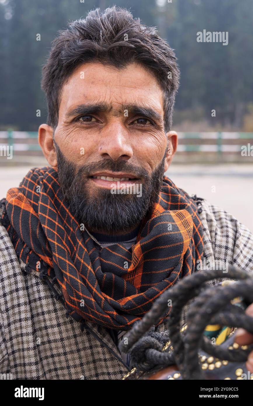 Khan Sahib Tehsil, Jammu and Kashmir, India. Portrait of a man Stock ...