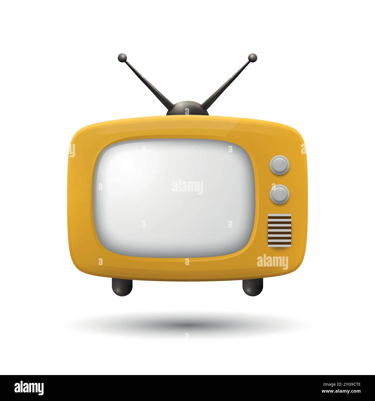 Vector 3D Realistic Retro TV Set Icon. Retro TV Symbol for Web, App ...