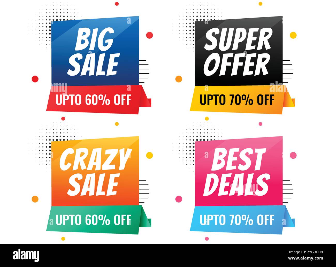 memphis style sale and discount banner set Stock Vector Image & Art - Alamy