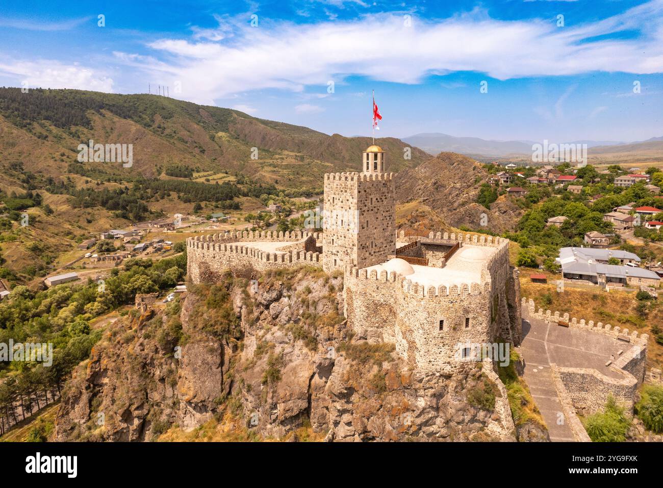Aerial view of The Rabati Castle is a medieval castle complex in ...