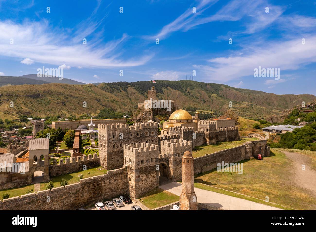 Aerial view of The Rabati Castle is a medieval castle complex in ...