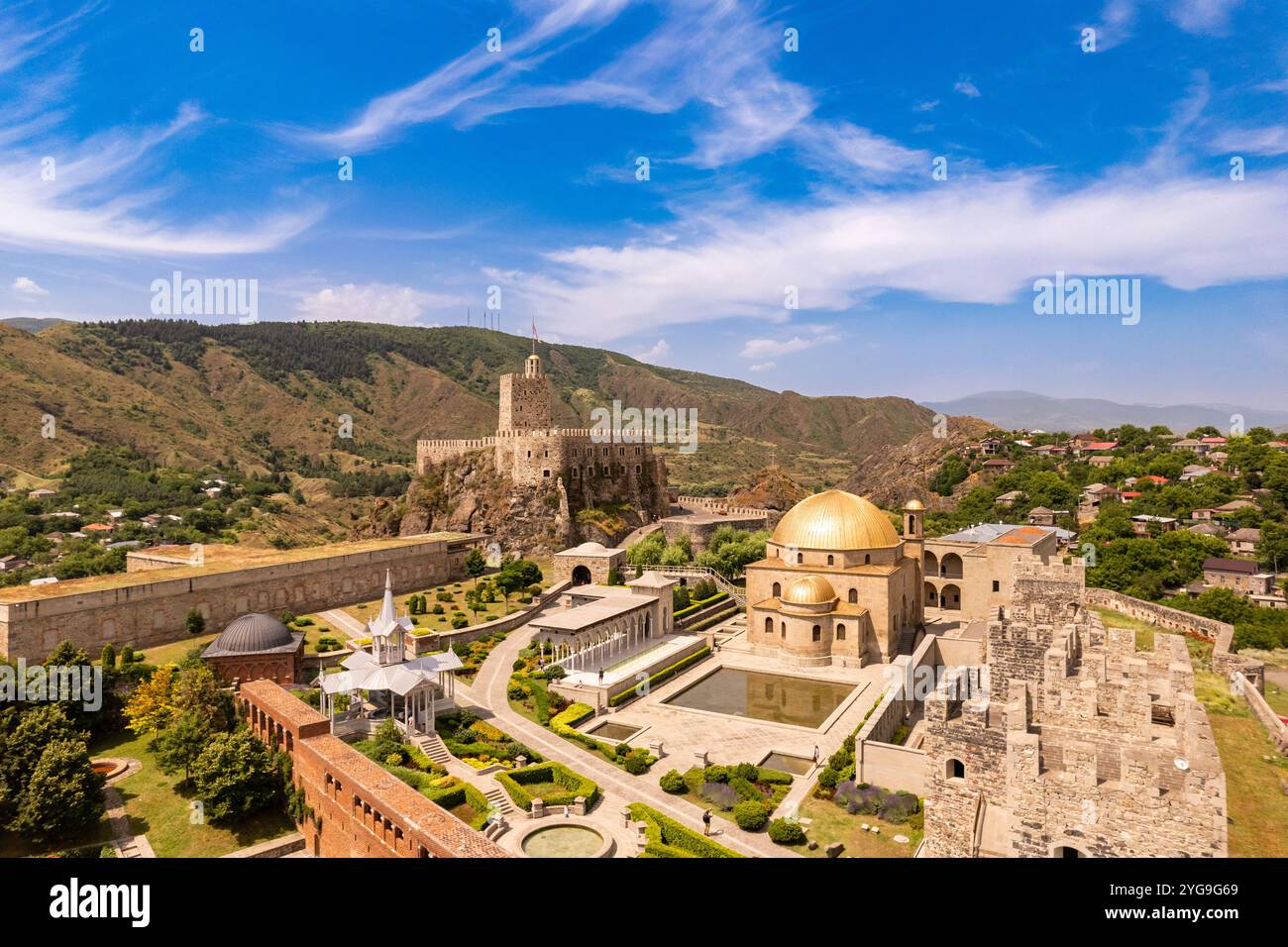 Aerial view of The Rabati Castle is a medieval castle complex in ...