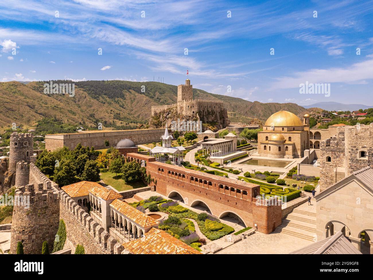Aerial view of The Rabati Castle is a medieval castle complex in ...