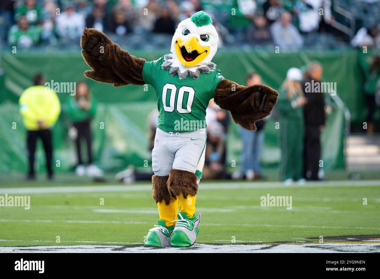 Philadelphia Eagles mascot Swoop in action during the NFL football game ...