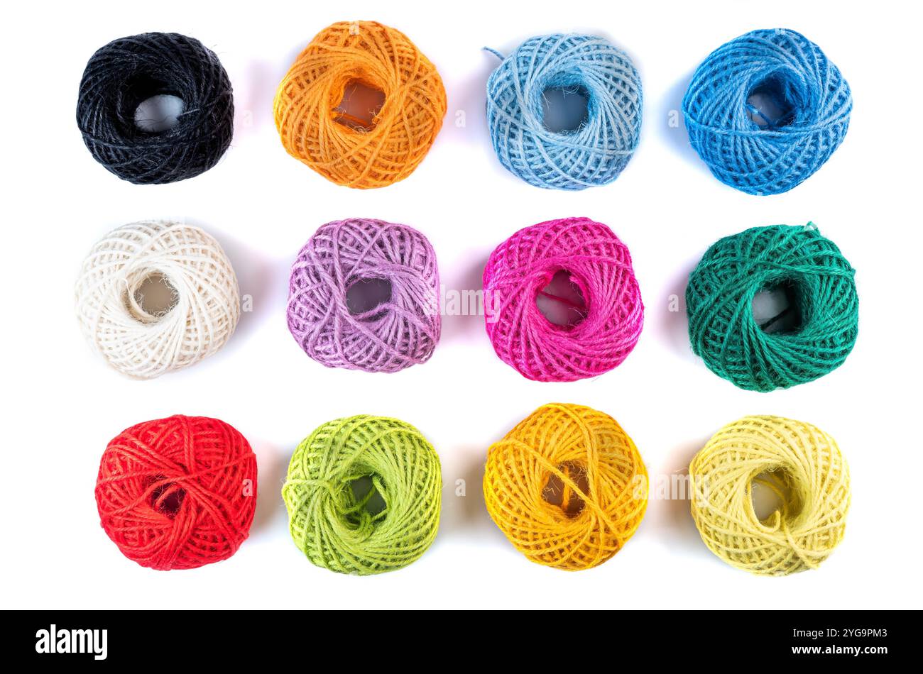 Set of multi-colored jute ribbon for gift wrapping, hobbies and ...