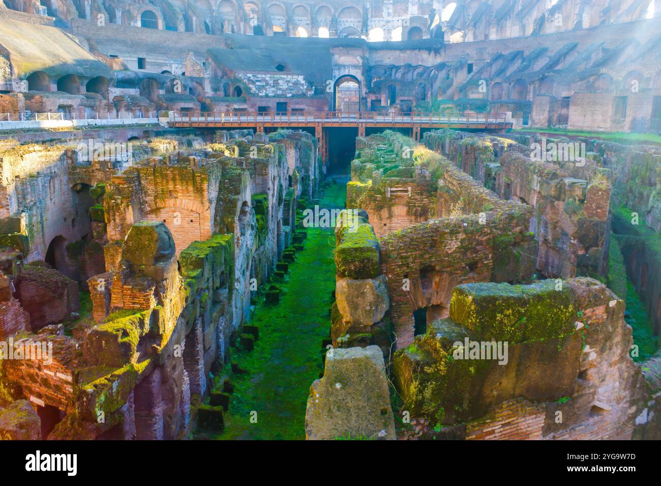 The ruins of Hypogeum, the underground network of tunels and corridors ...
