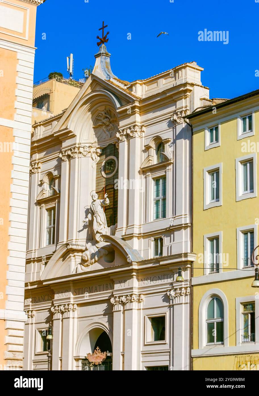 Facade of Church of the Holy Stigmata of St. Francis, Via dei Cestari ...
