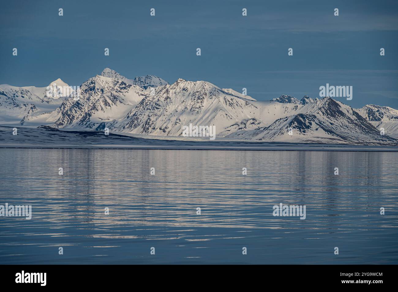 Svalbard, Norway. Landscape of mountain, sky and water Stock Photo - Alamy