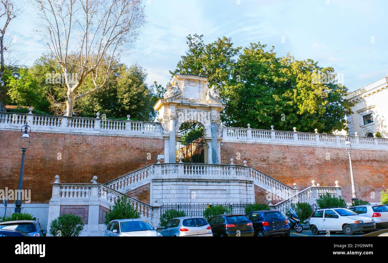 The medieval staircases to the Portal of Villa Colonna, Rome, Italy ...