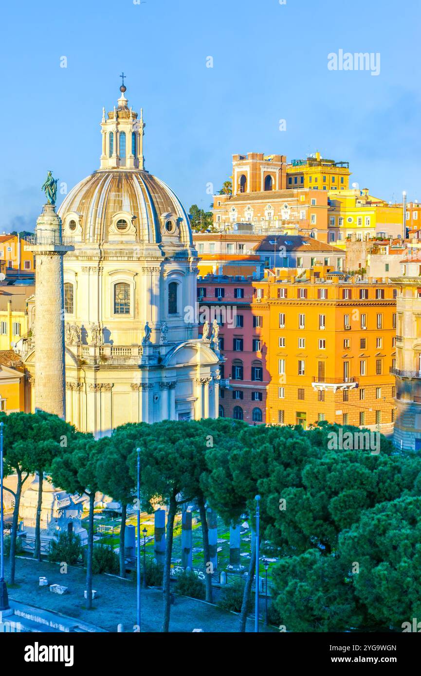 The dome the Church of the Most Holy Name of Mary at the Trajan Forum ...
