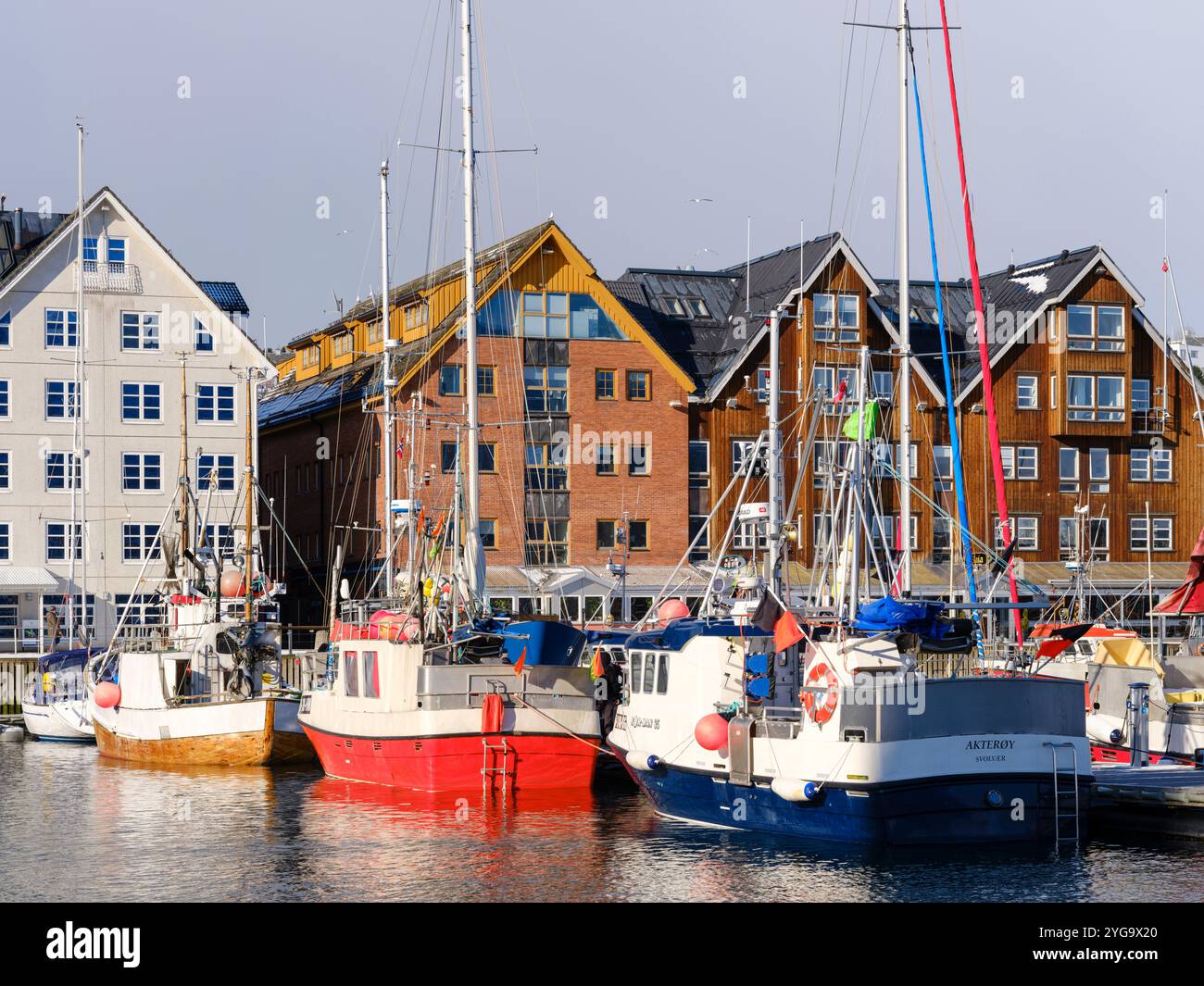 Harbor and waterfront. Tromso during winter in the northern part of ...
