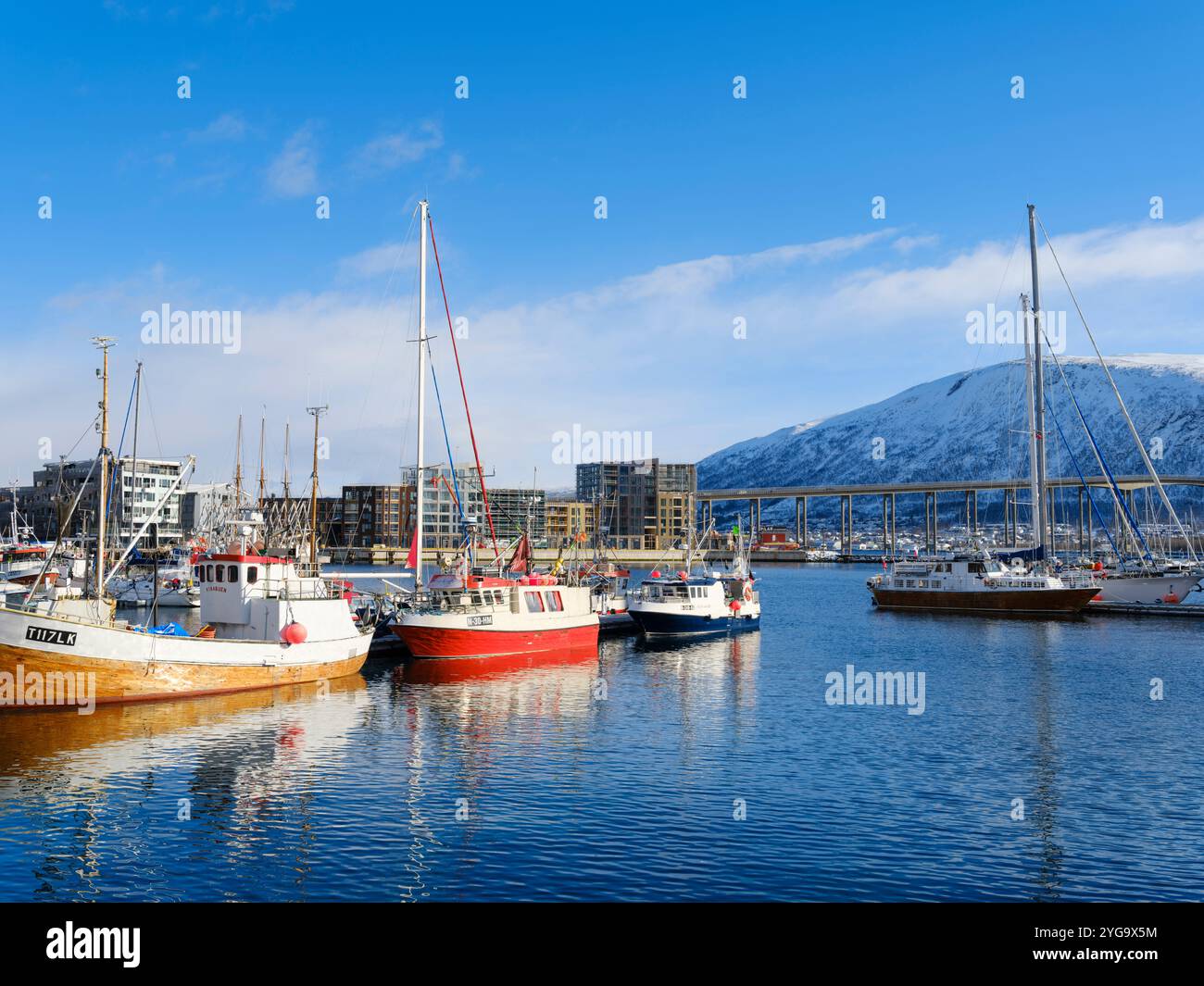 The harbor. Tromso during winter in the northern part of Scandinavia ...
