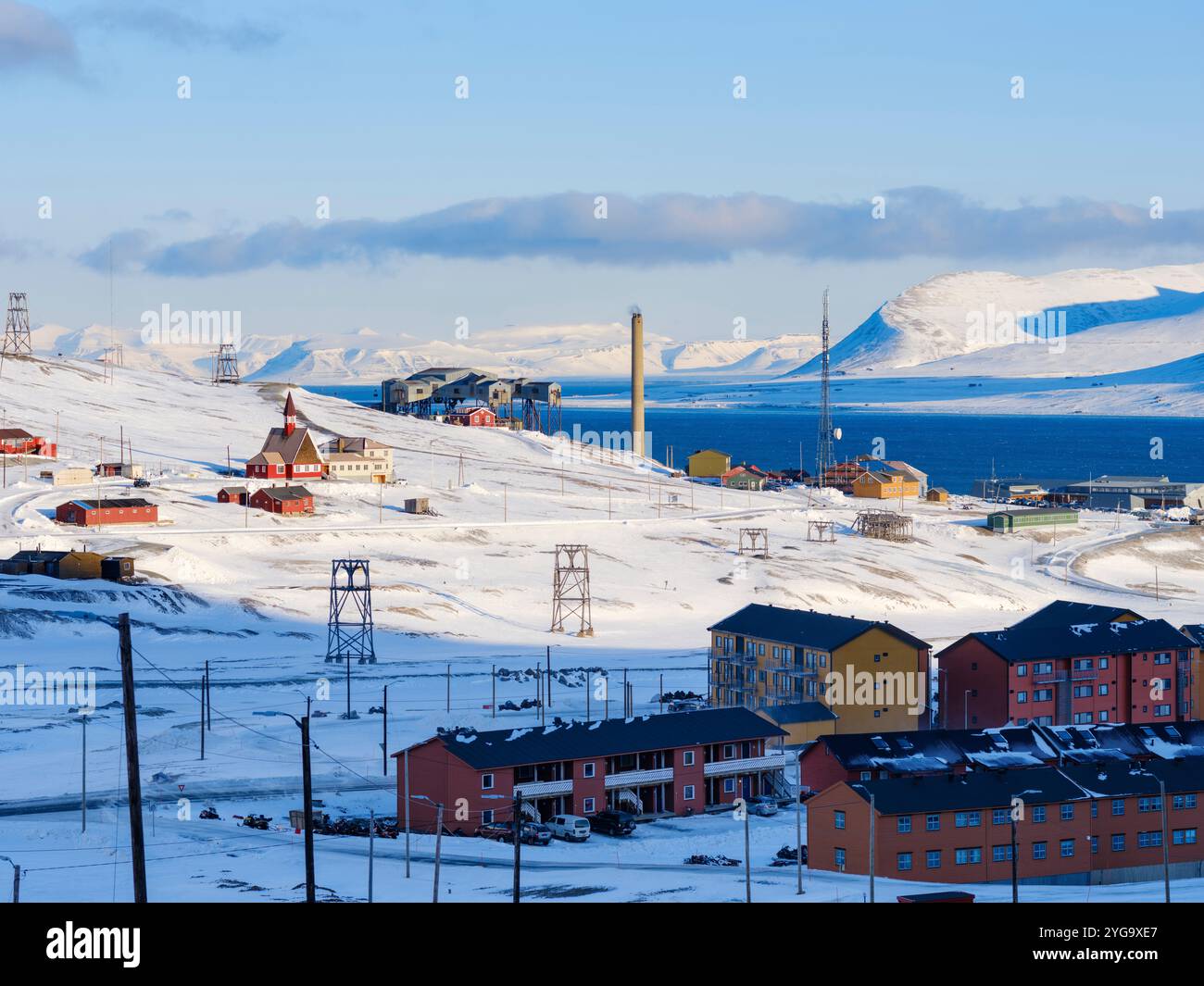 Longyearbyen, the capital of Svalbard on the island of Spitsbergen ...