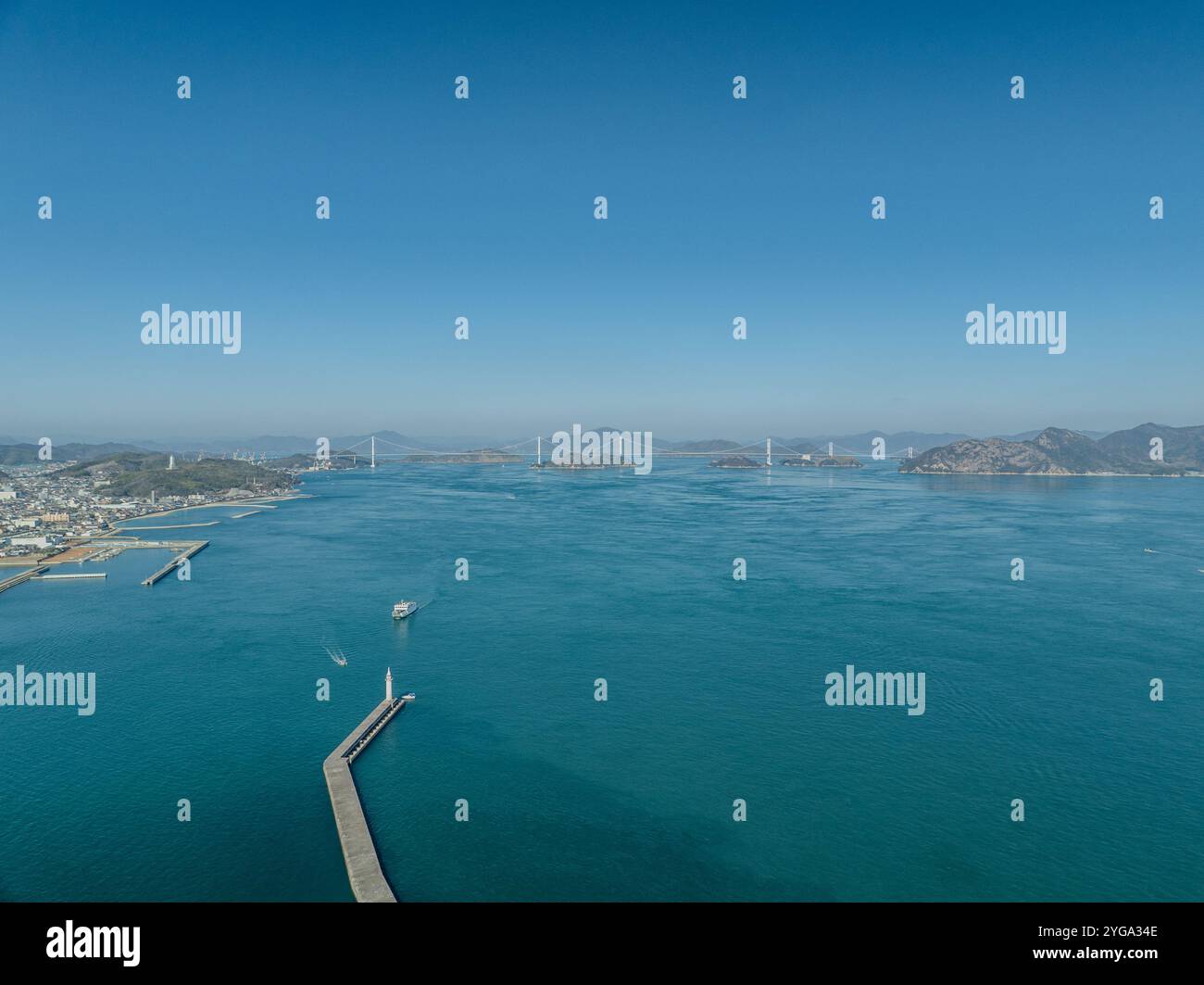 Aerial view bridge sea in hi-res stock photography and images - Alamy