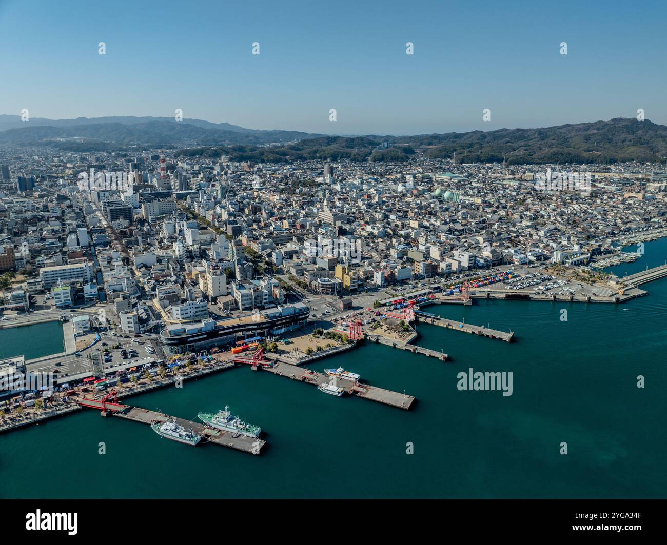 Aerial Image of Imabari Port and City Stock Photo - Alamy