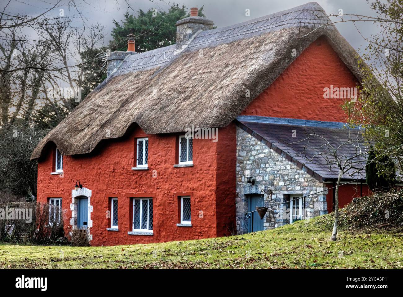 Great Britain, Wales, Merthyr Mawr. Traditional 17th century home with ...