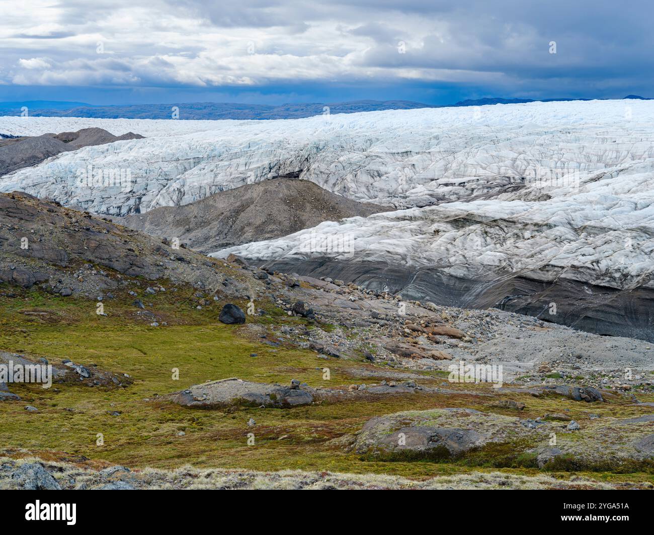 Edge and terminal moraine of the melting Greenland ice sheet at the ...