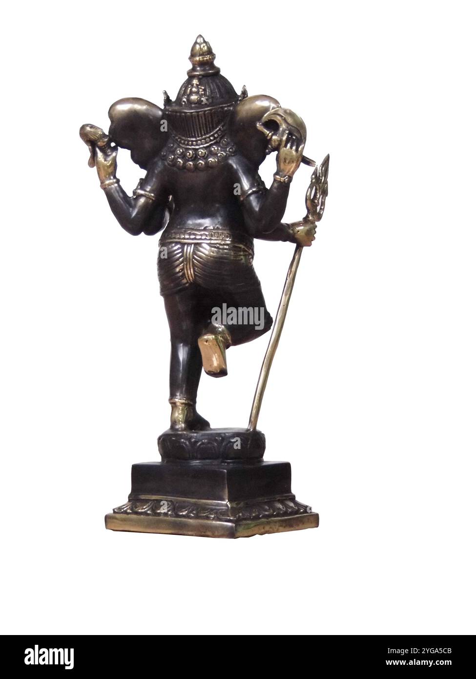 Statue of the hinduist god Ganesha isolated on a white background ...