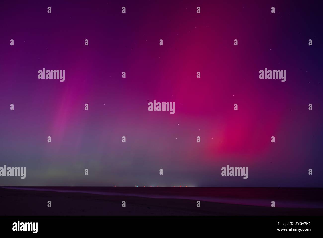 Northern lights (aurora borealis) along the Atlantic coast, Cape ...