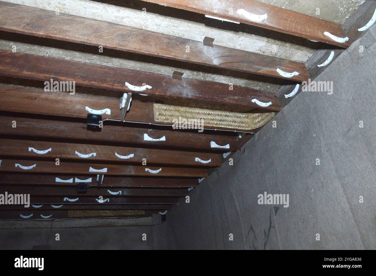 design inside the swallow nest breeding building Stock Photo - Alamy