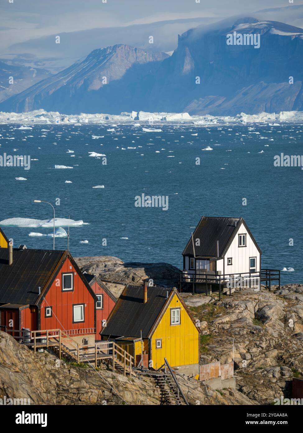 The town Uummannaq in the northwest of Greenland, Kingdom of Denmark ...