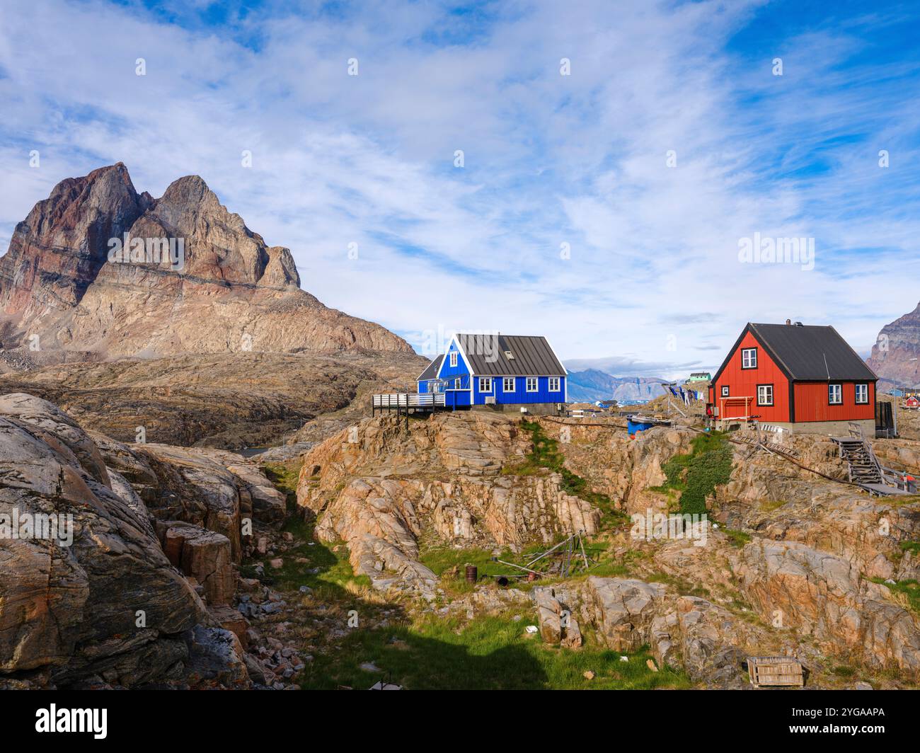 The town Uummannaq in the northwest of Greenland, Kingdom of Denmark ...
