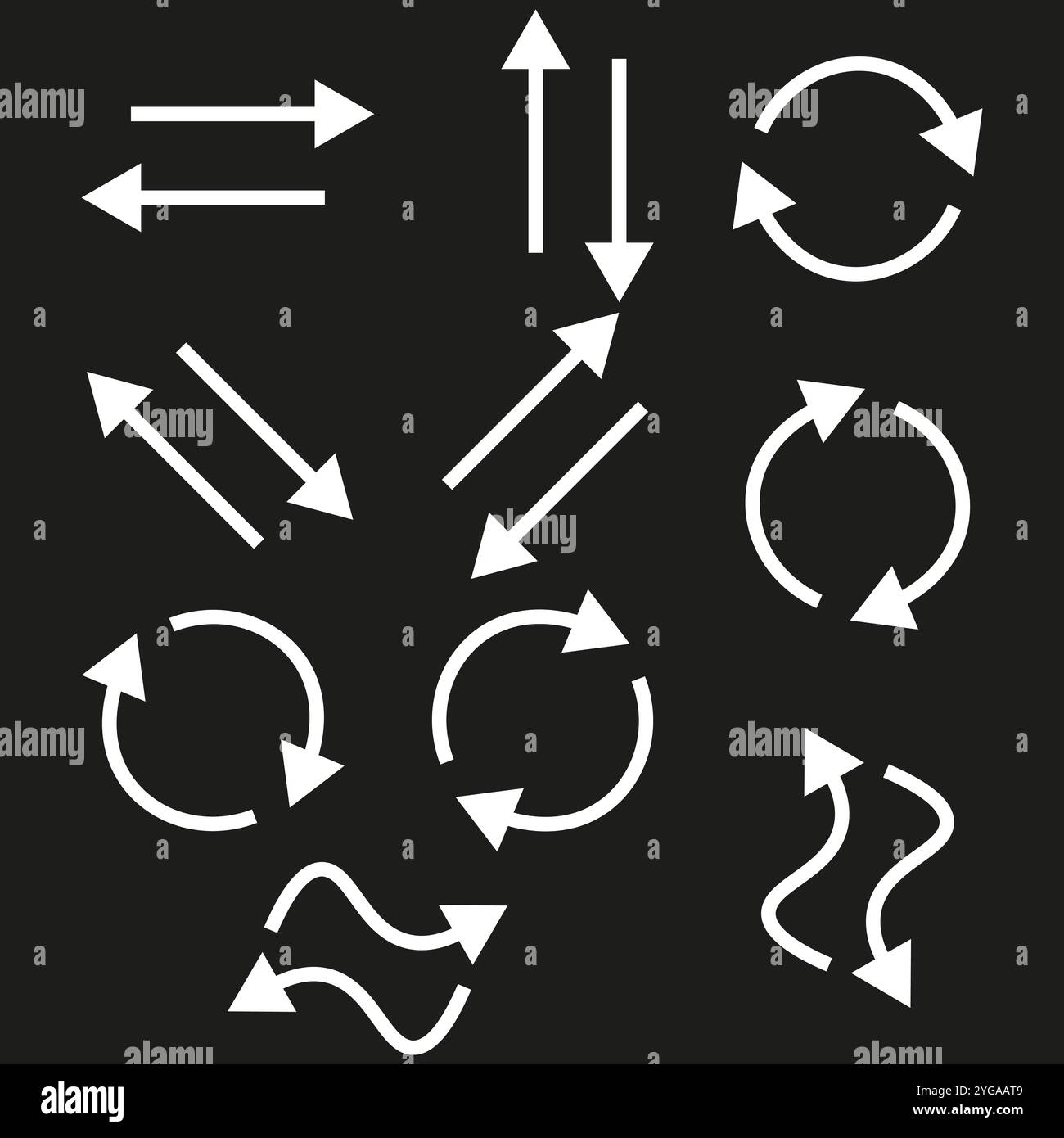 Various arrow icons. Directional vector symbols. Black and white arrows. Minimalist navigation ...