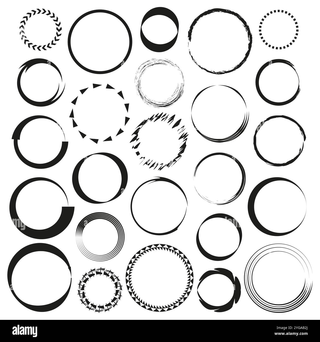 Circular frames. Geometric rings. Abstract circles. Vector illustration ...