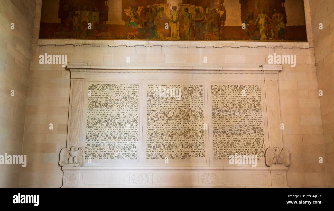 President Lincoln's second inaugural address at the Lincoln Memorial ...