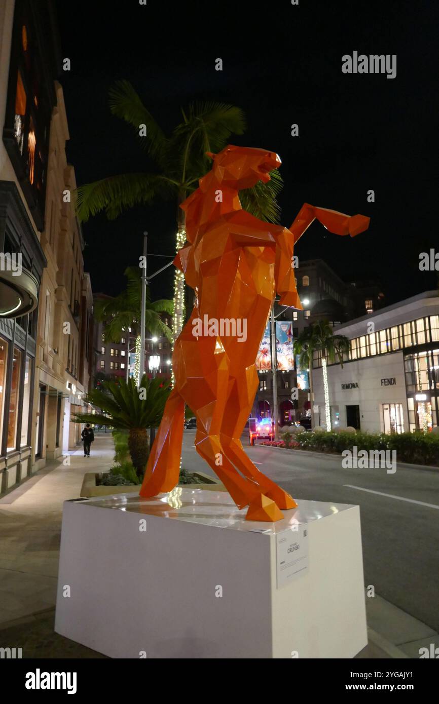 Beverly Hills, California, USA 5th November 2024 Horse Art Statue on ...