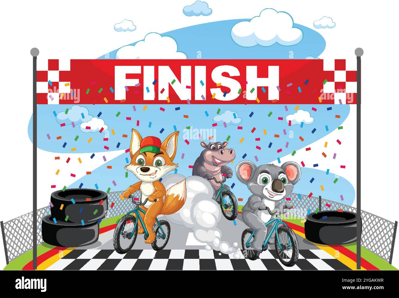 Illustration fox animal sports cartoon hi-res stock photography and ...