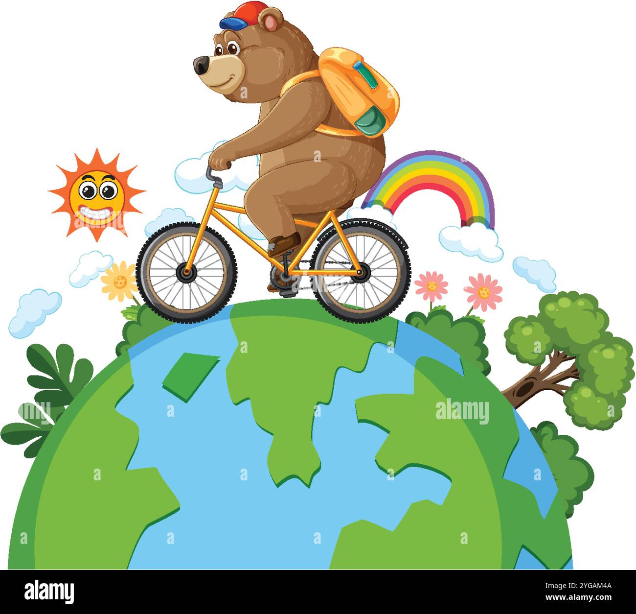 Bear on bike vector Cut Out Stock Images & Pictures - Alamy