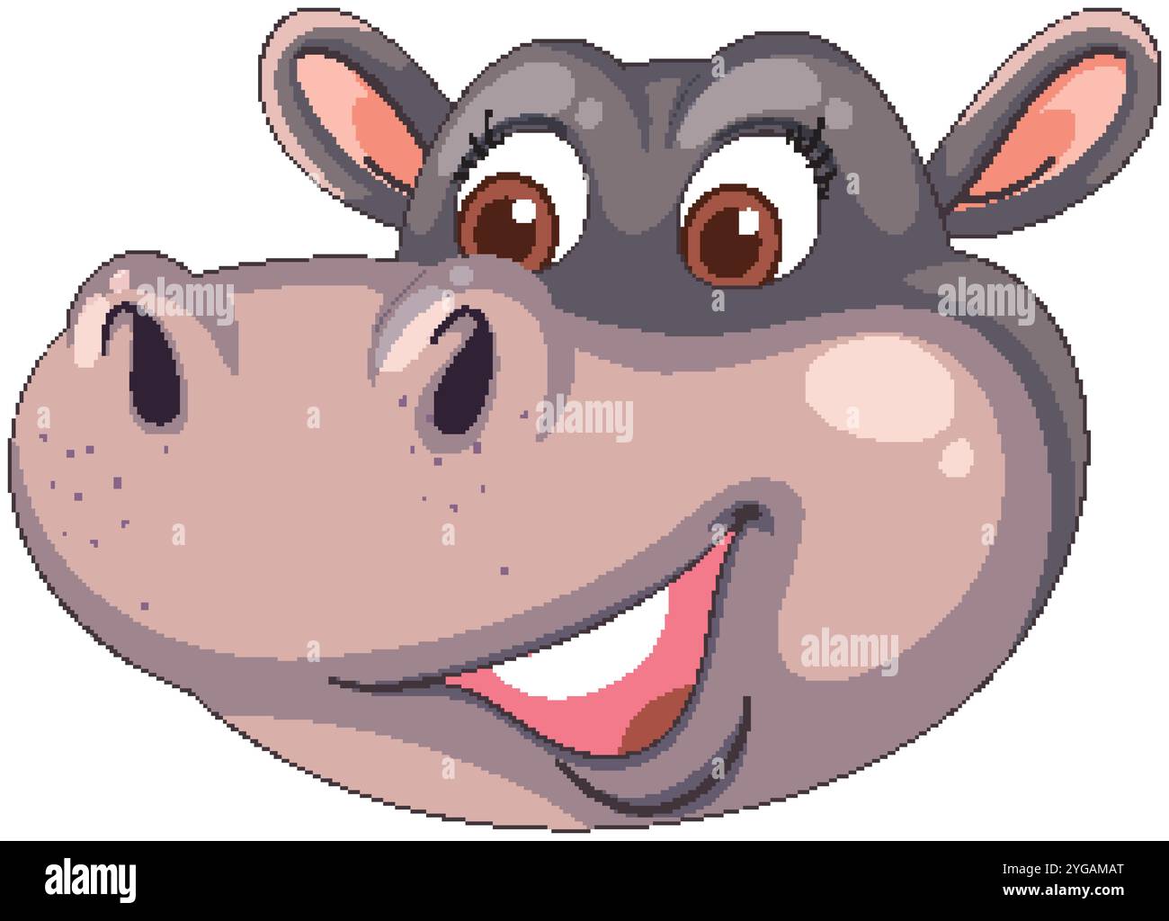 Adorable hippo friendly expression Stock Vector Images - Alamy