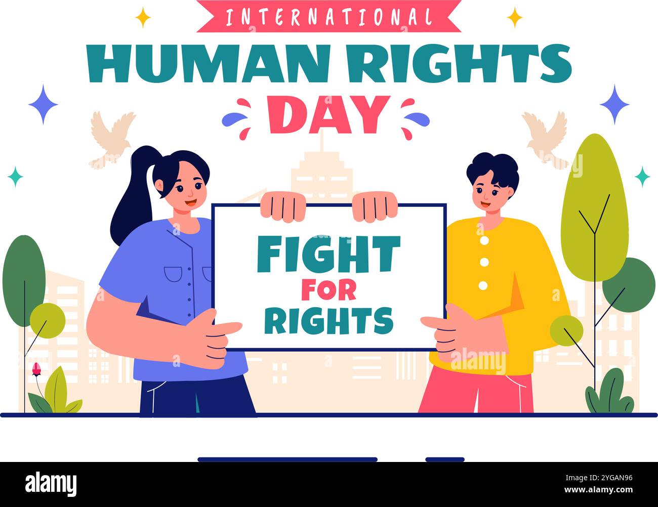 International Human Rights Day Vector Illustration on December 10 ...