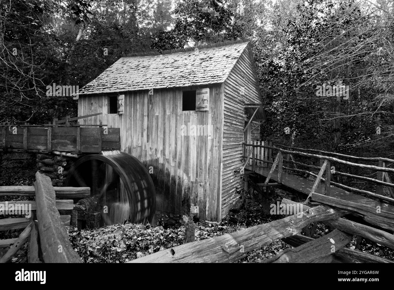 Tennessee, Great Smoky Mountains NP. Cades Cove Historical Grist Mill ...