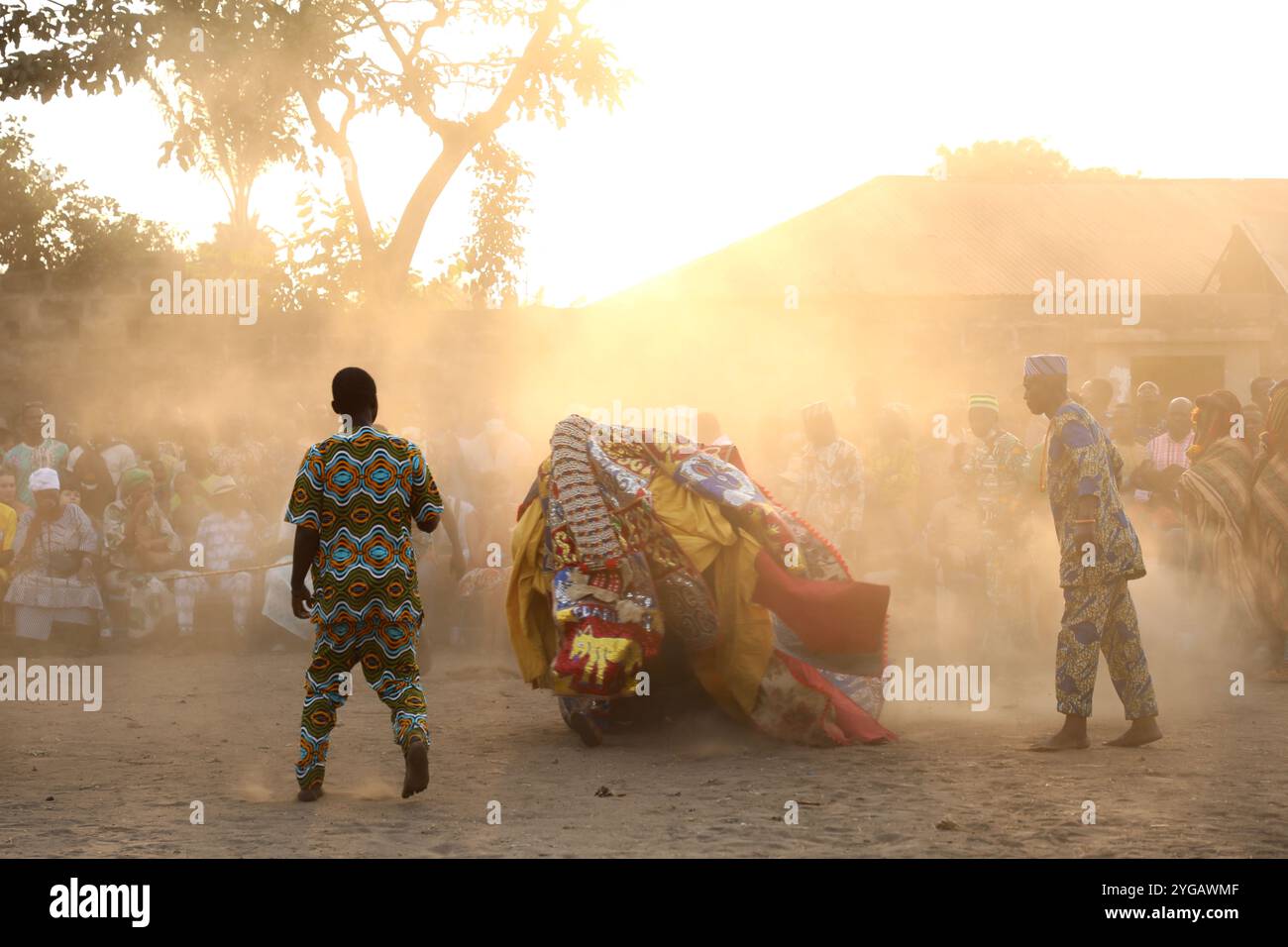 Ouidah, Benin. 10th Jan, 2022. Dancers pay tribute to the deceased ...