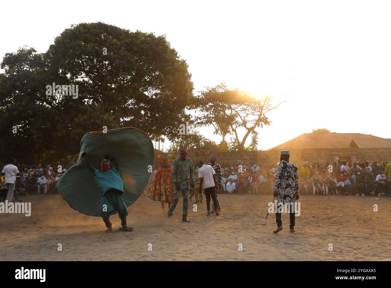 Ouidah, Benin. 10th Jan, 2022. Dancers pay tribute to the deceased ...