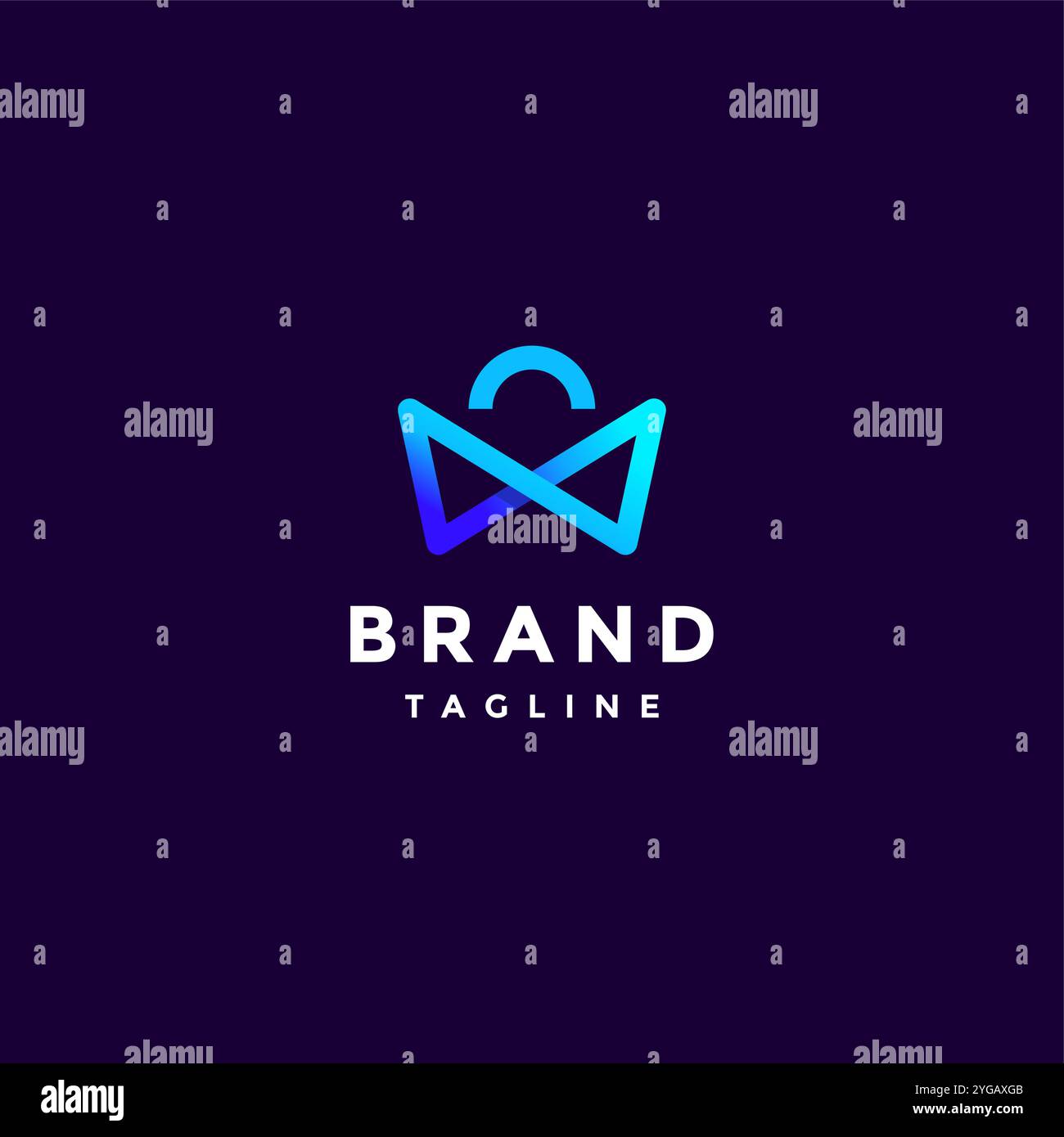 Simple Infinity Shopping Bag Logo Design. Shopping Bag Icon With ...