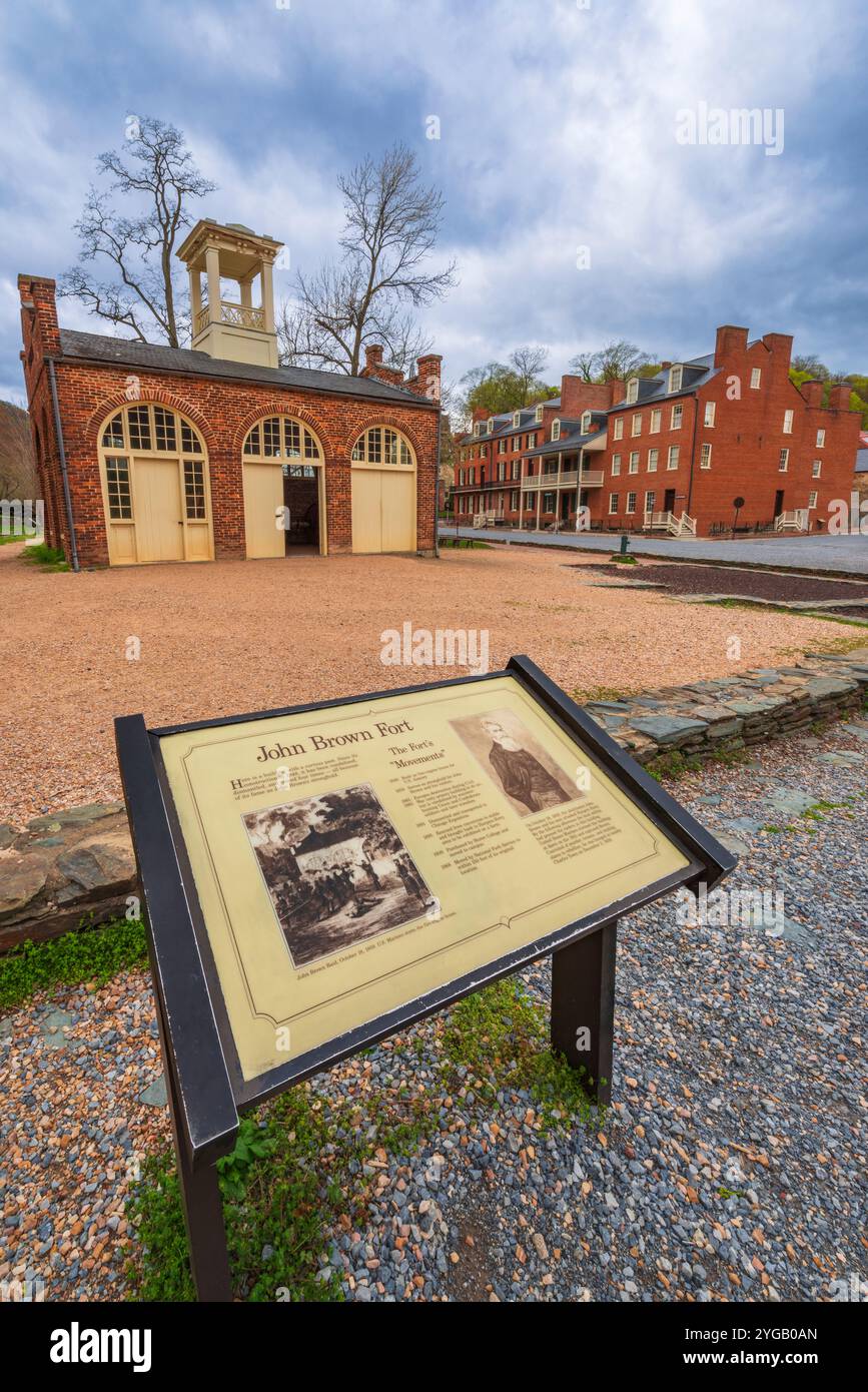 Interpretive sign at John Brown Fort, Harpers Ferry National Historic ...