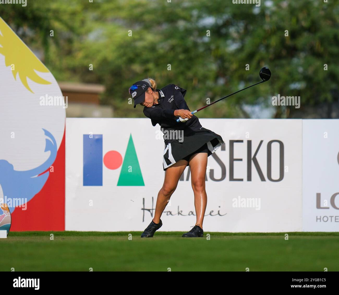 November 6, 2024: Danielle Kang hits her drive on the 14th hole during ...