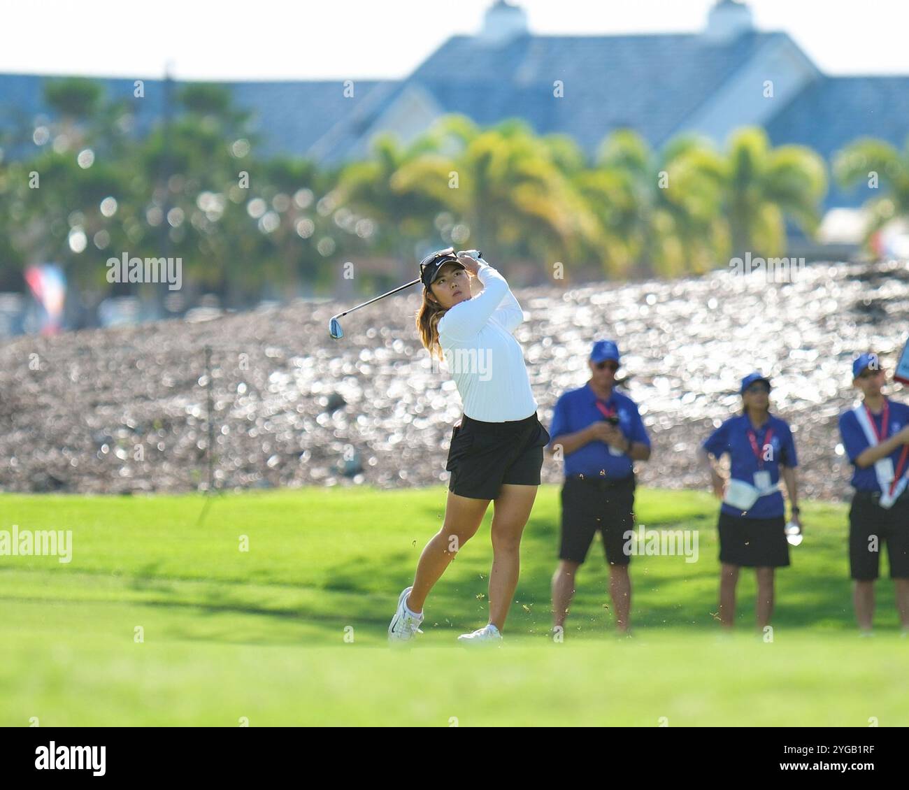November 6, 2024: Hyo Joon Jang hits her approach shot from the 13th ...