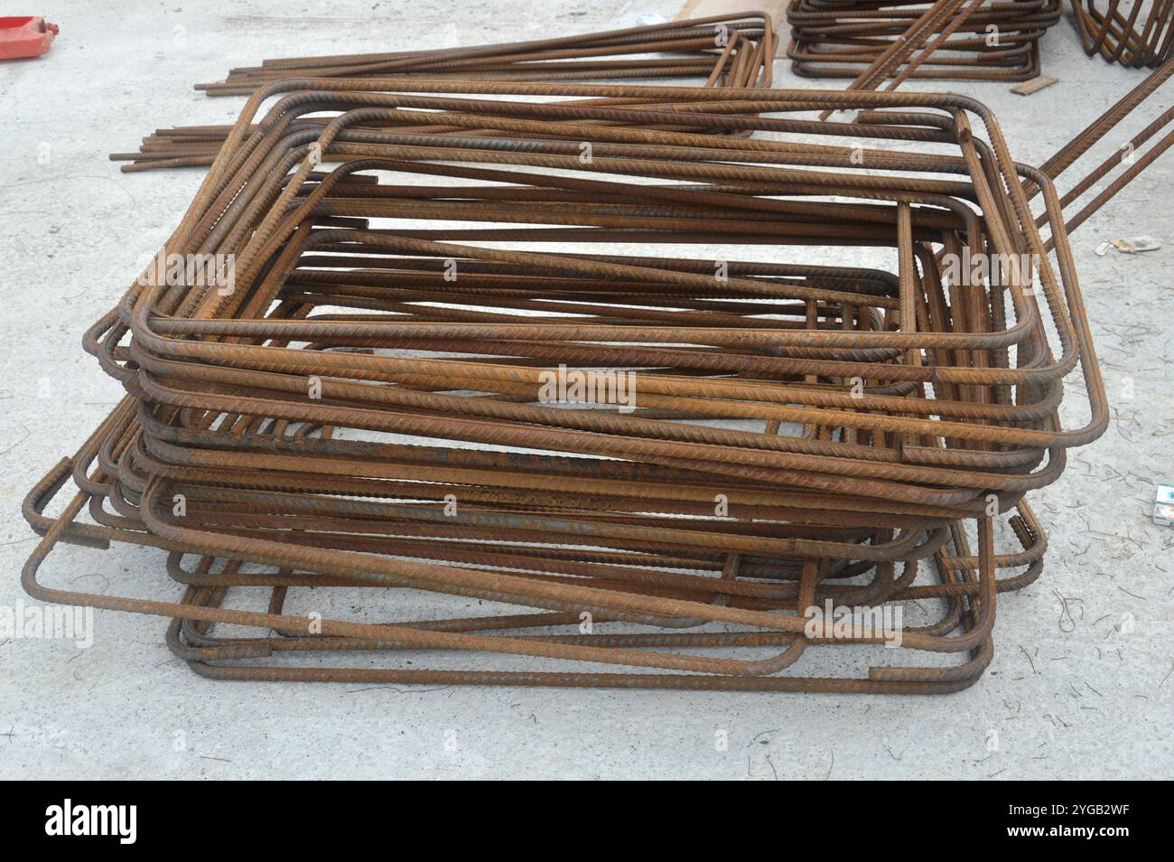 Construction rebar steel work reinforcement in concrete structure of ...