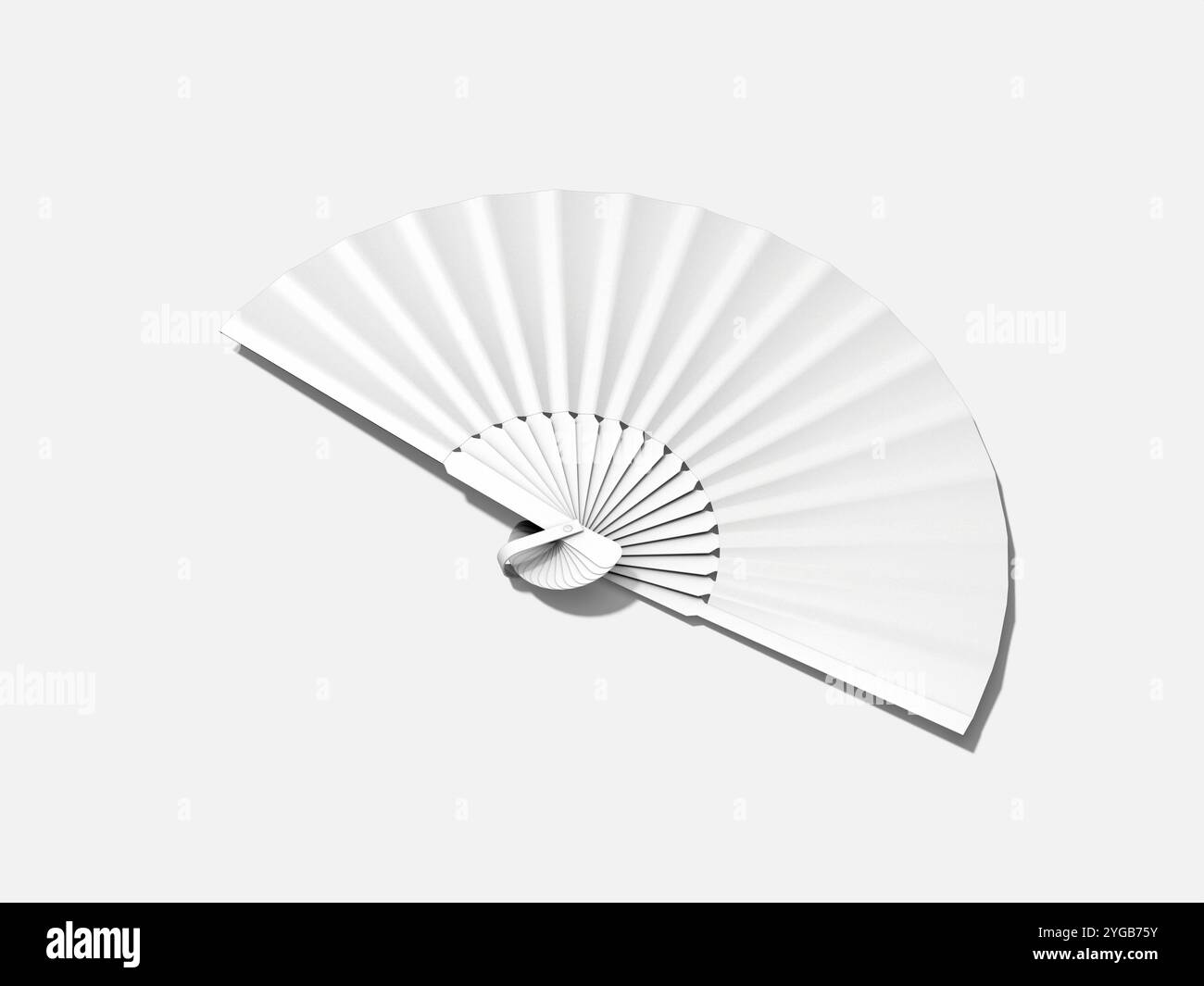 Traditional Blank Folding Fan Mockup 3D Render Isolated Stock Photo - Alamy