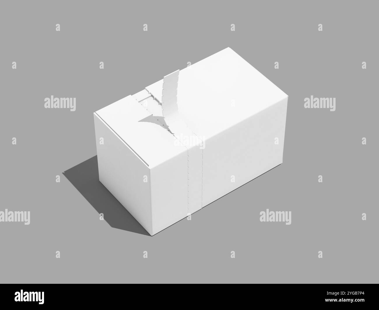 White Blank Box Packaging Mockup 3D Render Stock Photo - Alamy