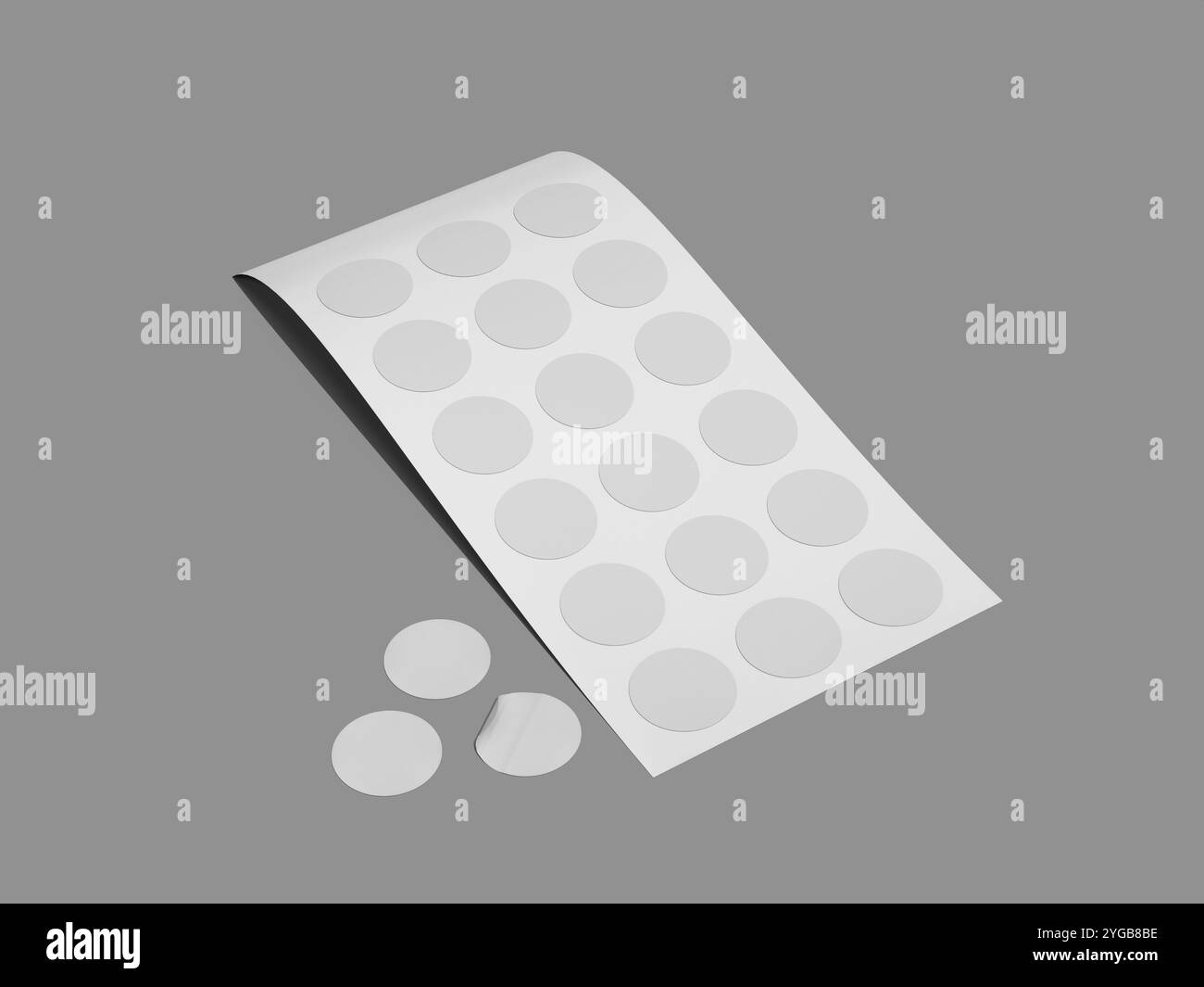 White Blank Rounded Sticker 3D Render Stock Photo - Alamy