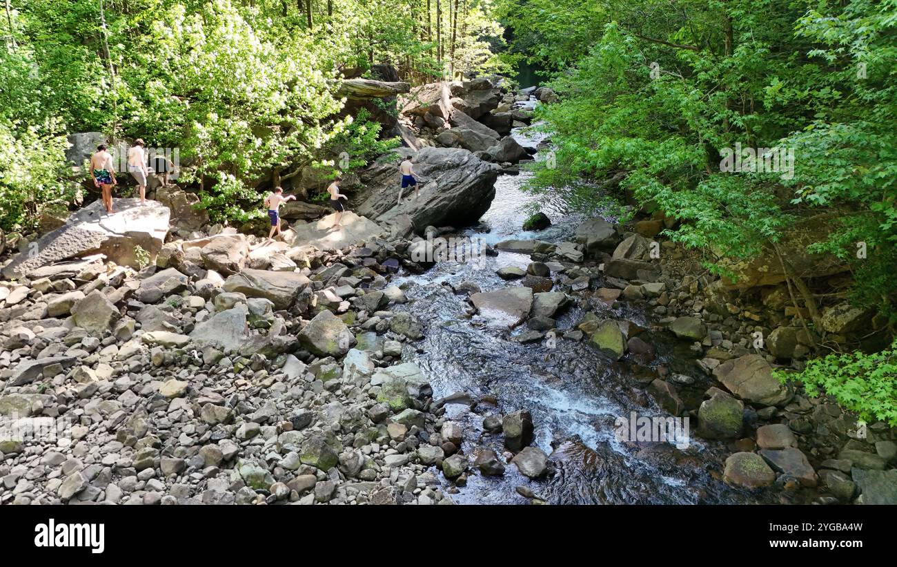 Suck Creek is a rugged natural landmark where swift river rapids carve ...