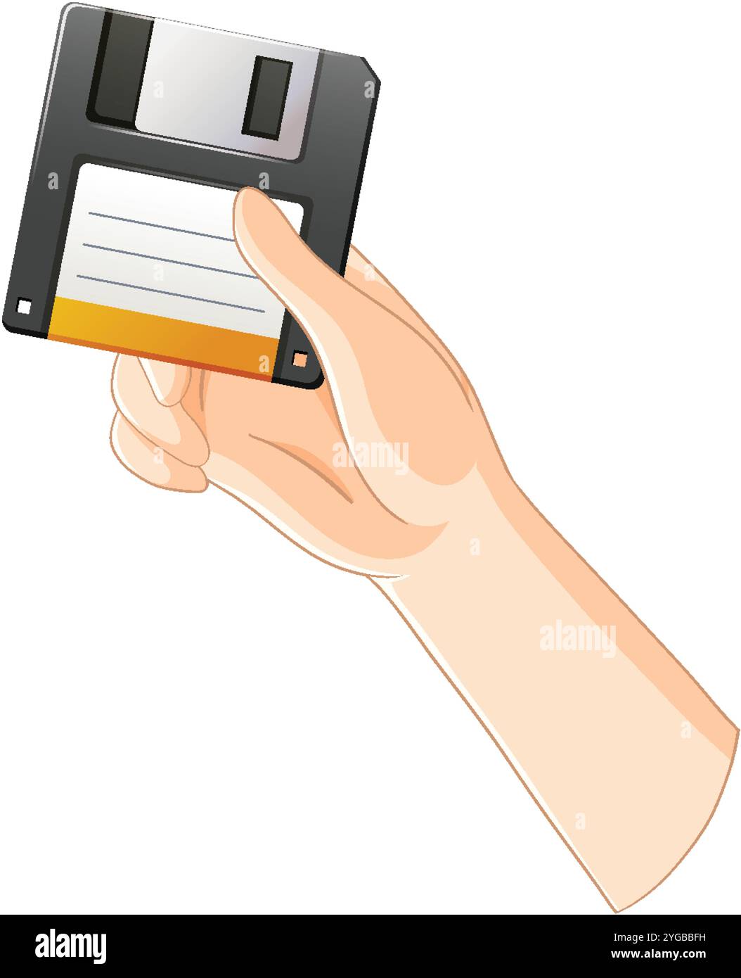 Illustration of a hand holding a floppy disk Stock Vector Image & Art ...