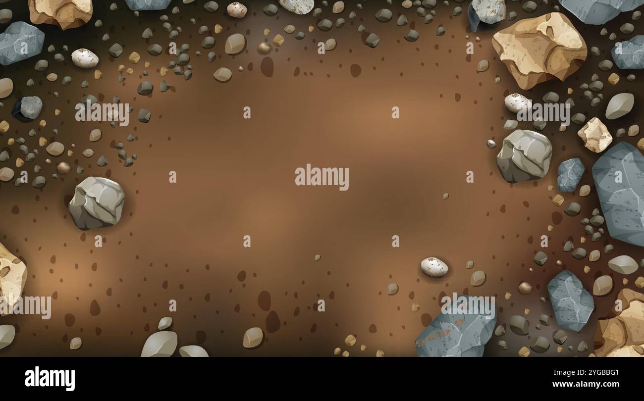 Illustration of soil with various rocks and pebbles Stock Vector Image ...