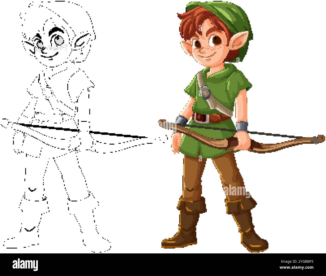 Cartoon archer with bow and arrow Stock Vector Image & Art - Alamy