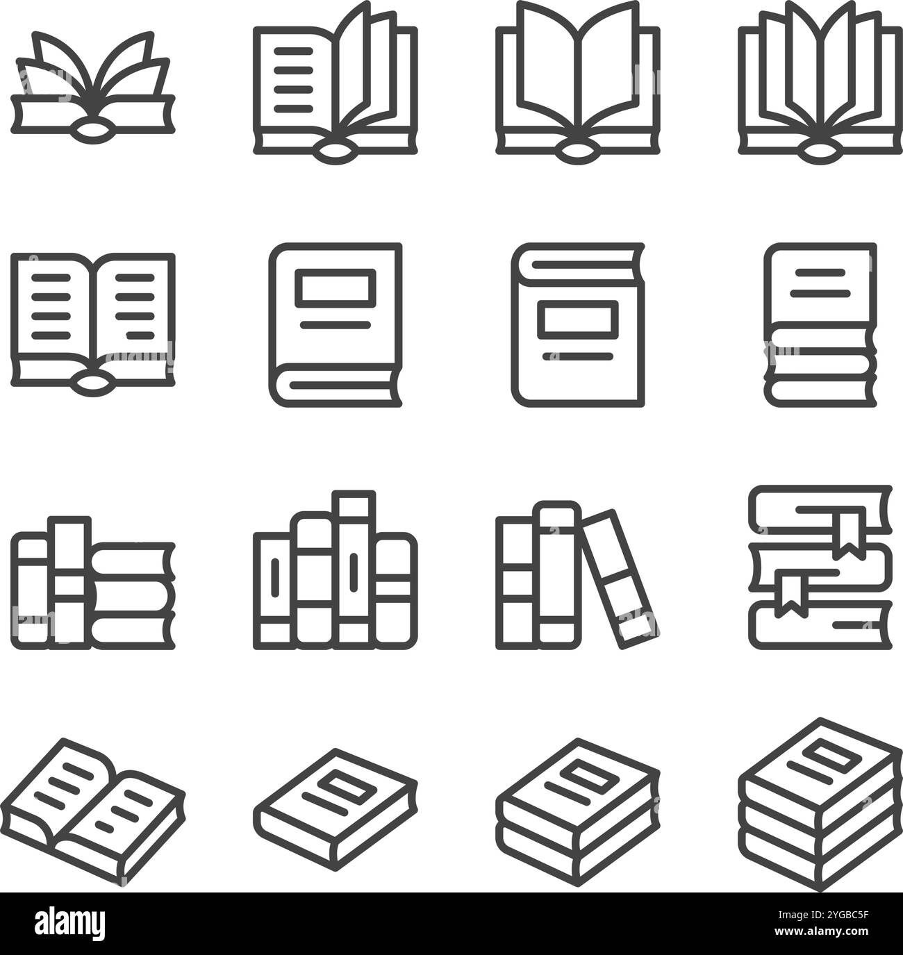 book line icon set,vector and illustration Stock Vector Image & Art - Alamy